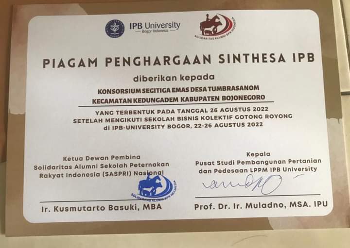 Pemdes Tumbrasanom Kedungadem Dapat Piagam Penghargaan Sinthesa IPB ...