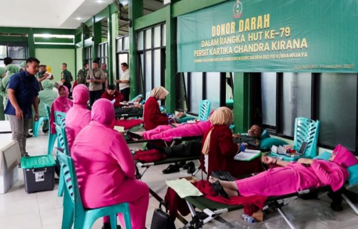 Kodim Bojonegoro Gelar Donor Darah HUT ke-79 Persit Kartika Chandra Kirana – Surabaya Today